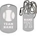 Baseball Team Dog Tag Necklace Custom Engraved Dog Tag - Etsy