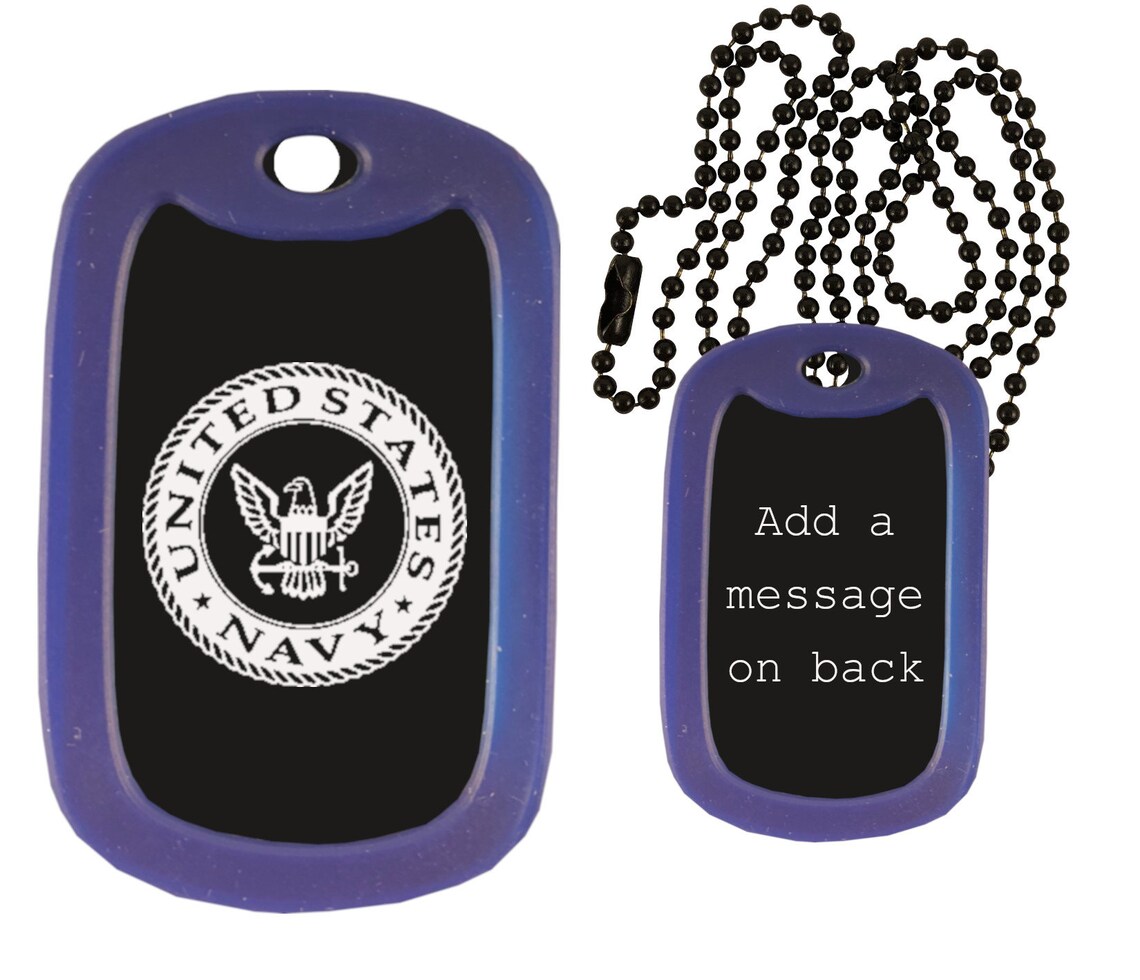 Navy Dog Tag Necklace - Custom Engraved Military Dog Tag Necklace ...