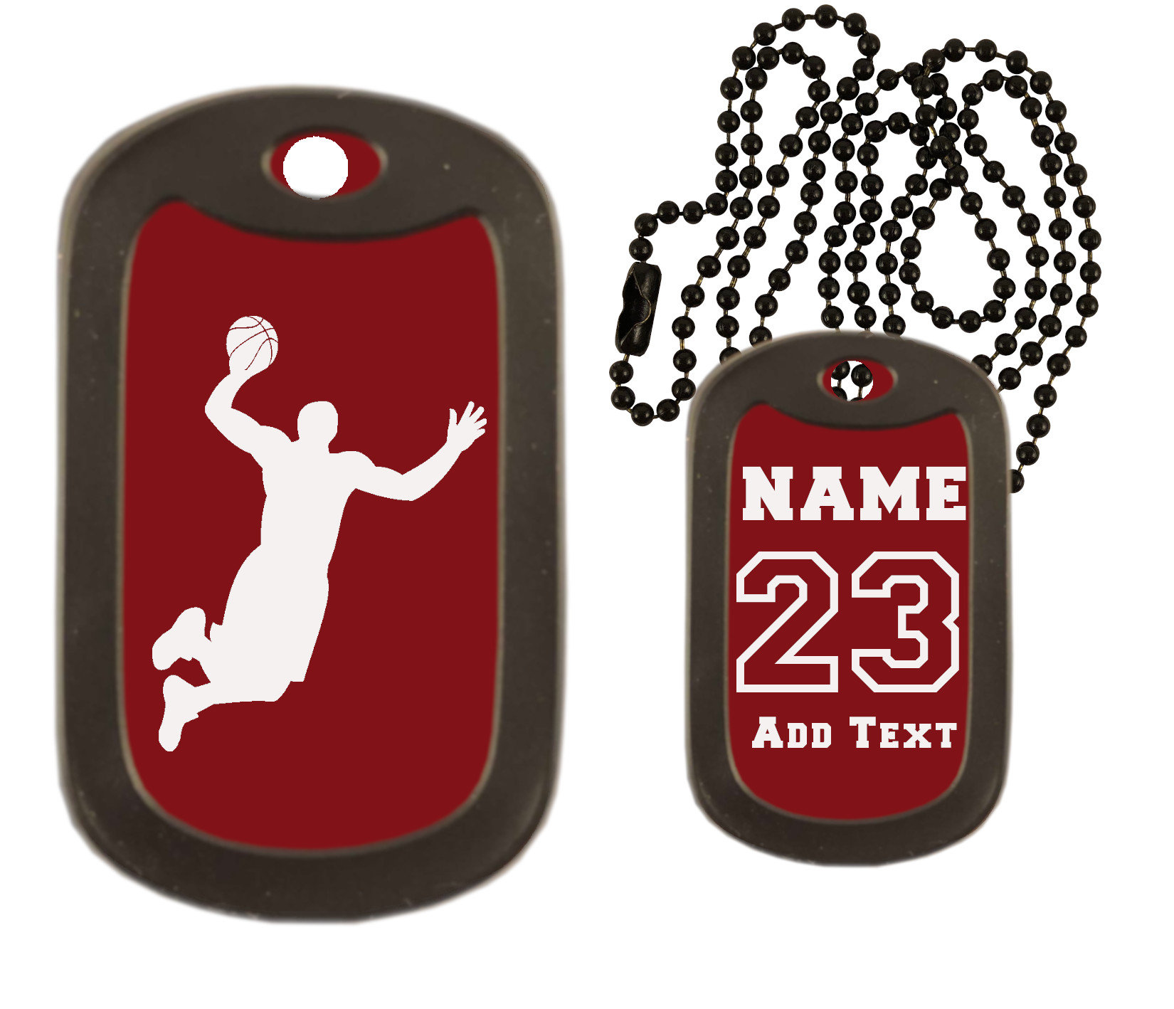 Basketball Dog Tag Necklace Custom Engraved Dog Tag Necklace | Etsy