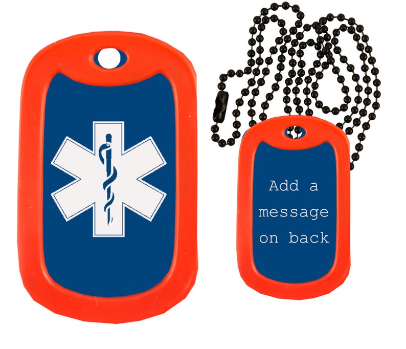 EMS Dog Tag Necklace Custom Engraved Military Dog Tag - Etsy