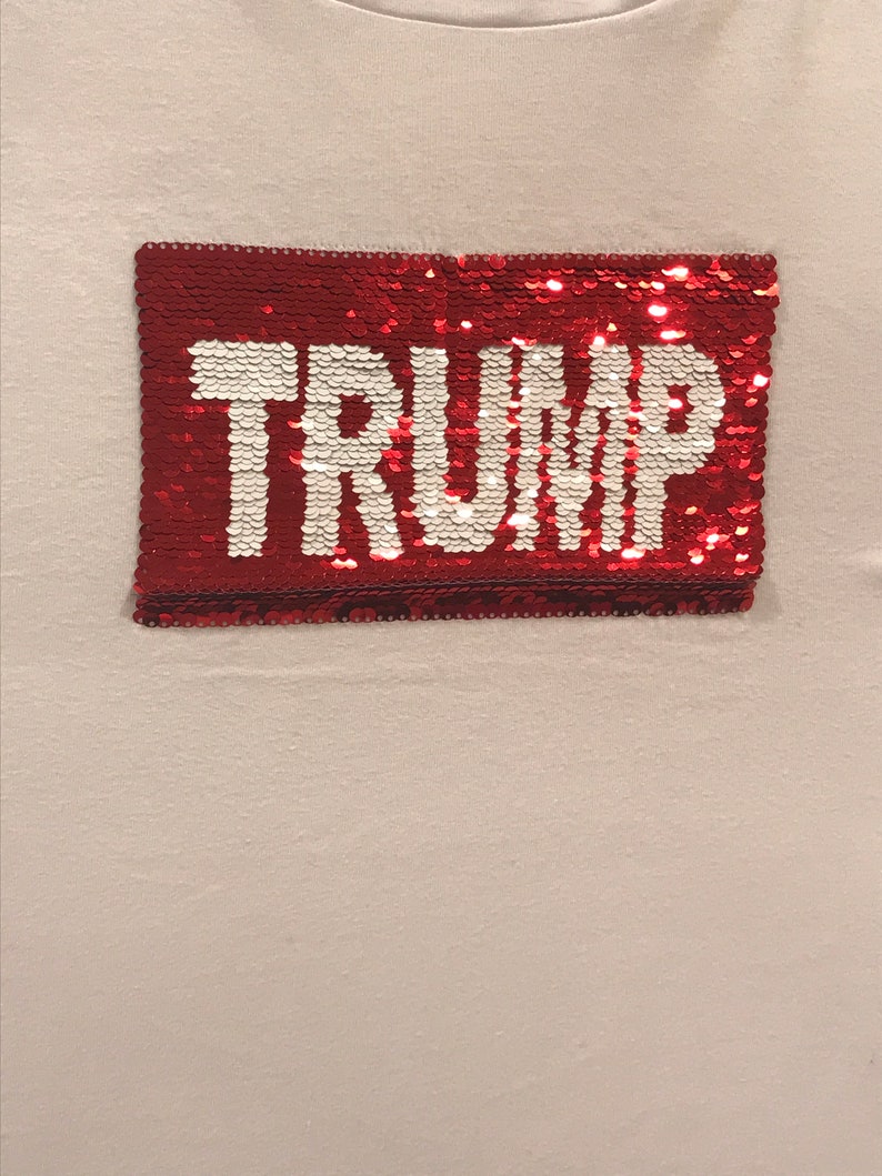 Trump Sequins Denim Jacket Flips From TRUMP to Flag - Etsy