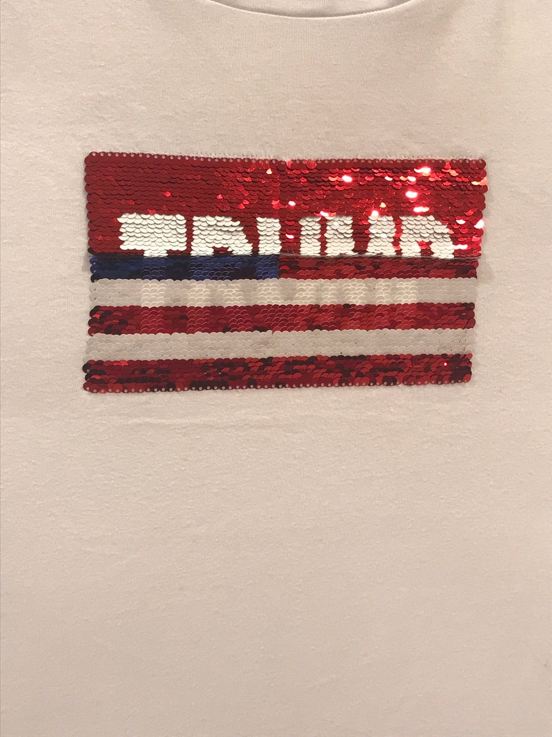 Trump Sequins Denim Jacket Flips From TRUMP to Flag - Etsy