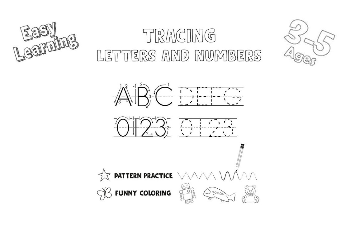 Tracing Letters and Numbers, Alphabet Worksheets, Printable, Coloring ...
