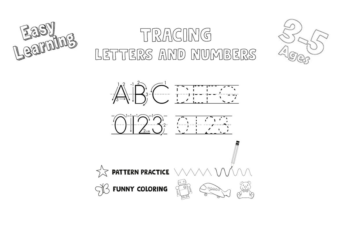 Tracing Letters and Numbers, Alphabet Worksheets, Printable, Coloring ...