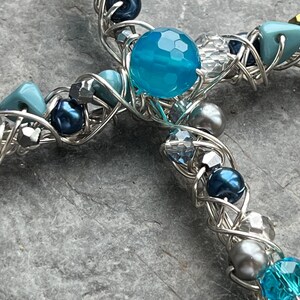 Christian Cross Wall Decoration Wire Beaded Crucifix Wall Hanging ...