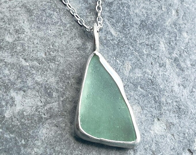 Sea Glass Necklace | Sea Foam Sea Glass | Beach Glass | Cornish Gift ...