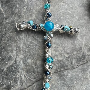 Christian Cross Wall Decoration Wire Beaded Crucifix Wall Hanging ...