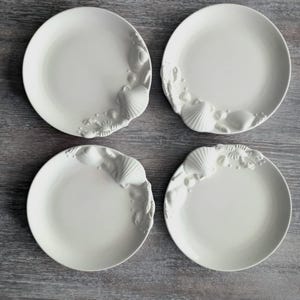 Set 4 Seashell Shell Lobster Plates, Japan White, Ceramic, Vintage ...
