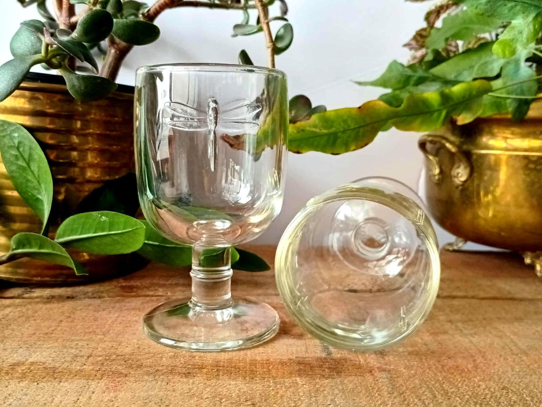 Set (2) La Rochere, Dragonfly Glass Water Goblets, Wine, Made in France ...