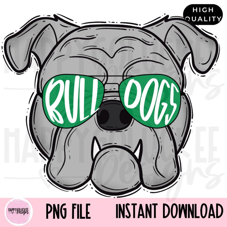 Green Bulldogs PNG, Bulldog Mascot, Boy Mascot Digital Download, School ...