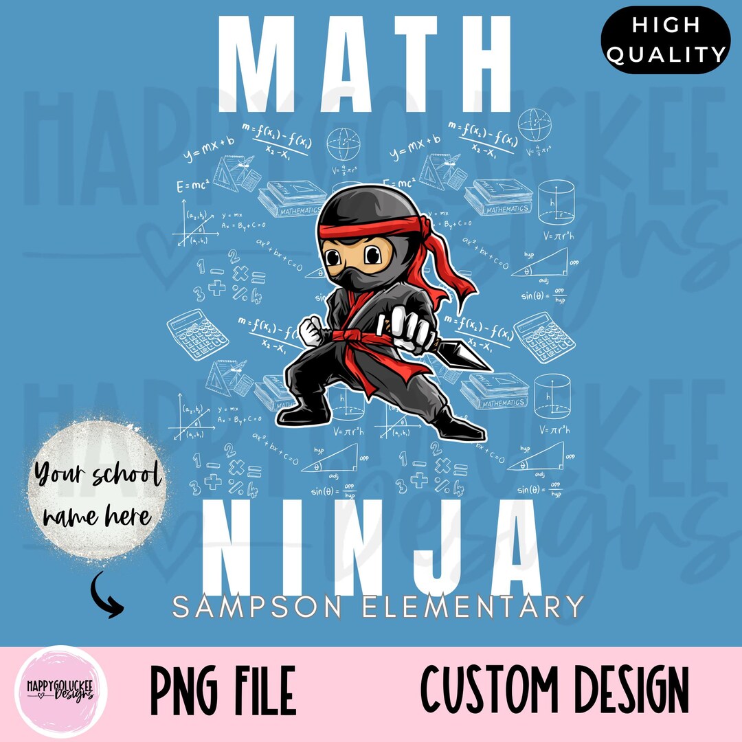 Math Ninja PNG, Math Field Day Theme, Custom School Design, Math Geek ...