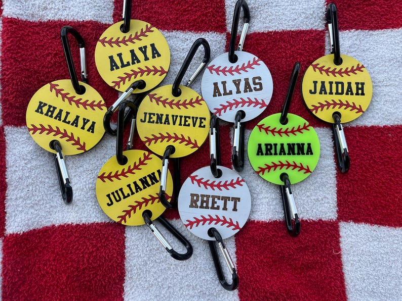 Personalized Wooden Dugout Organizer / Custom Acrylic Bag Hanger - Etsy