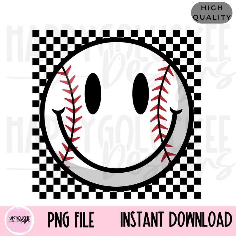 Baseball Happy Face PNG, Digital Download, Baseball With Smile and ...