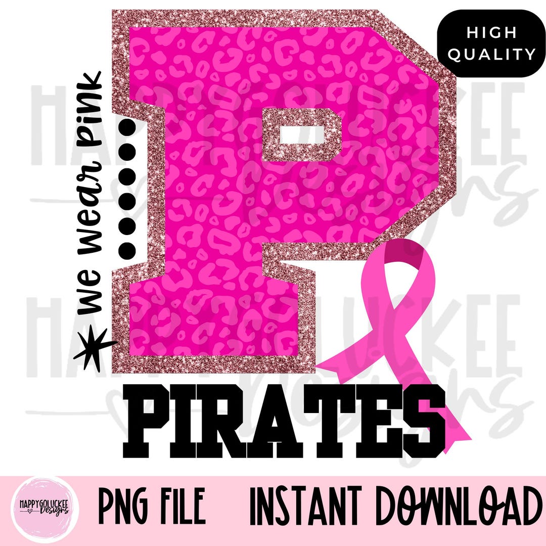 Pirates Pink Out PNG, Pink Leopard Pirates, Digital Download, School ...