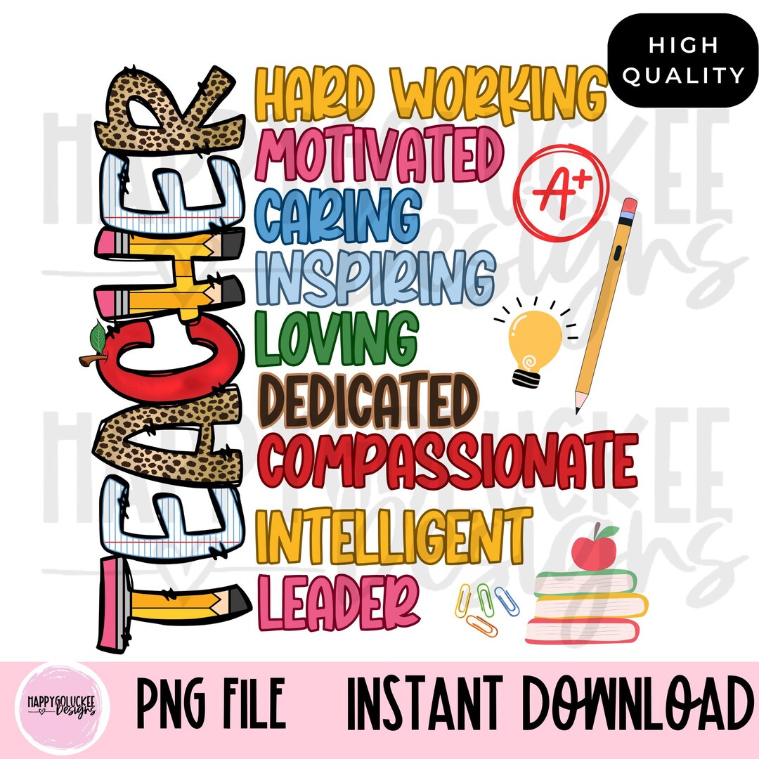 Teacher PNG, Hardworking, Dedicated Teacher, Digital Download, Teacher ...