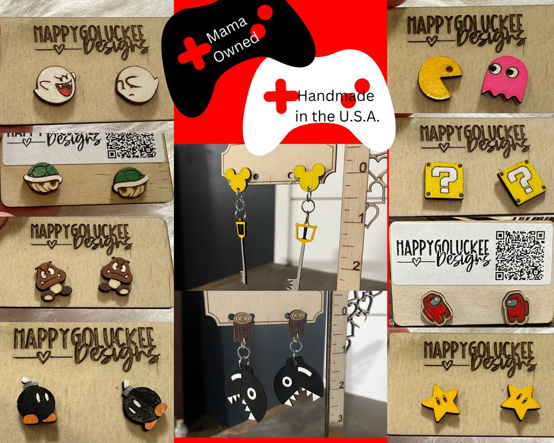 Video Game Earrings / Arcade / Kingdom of Hearts / Super Mr Mario ...