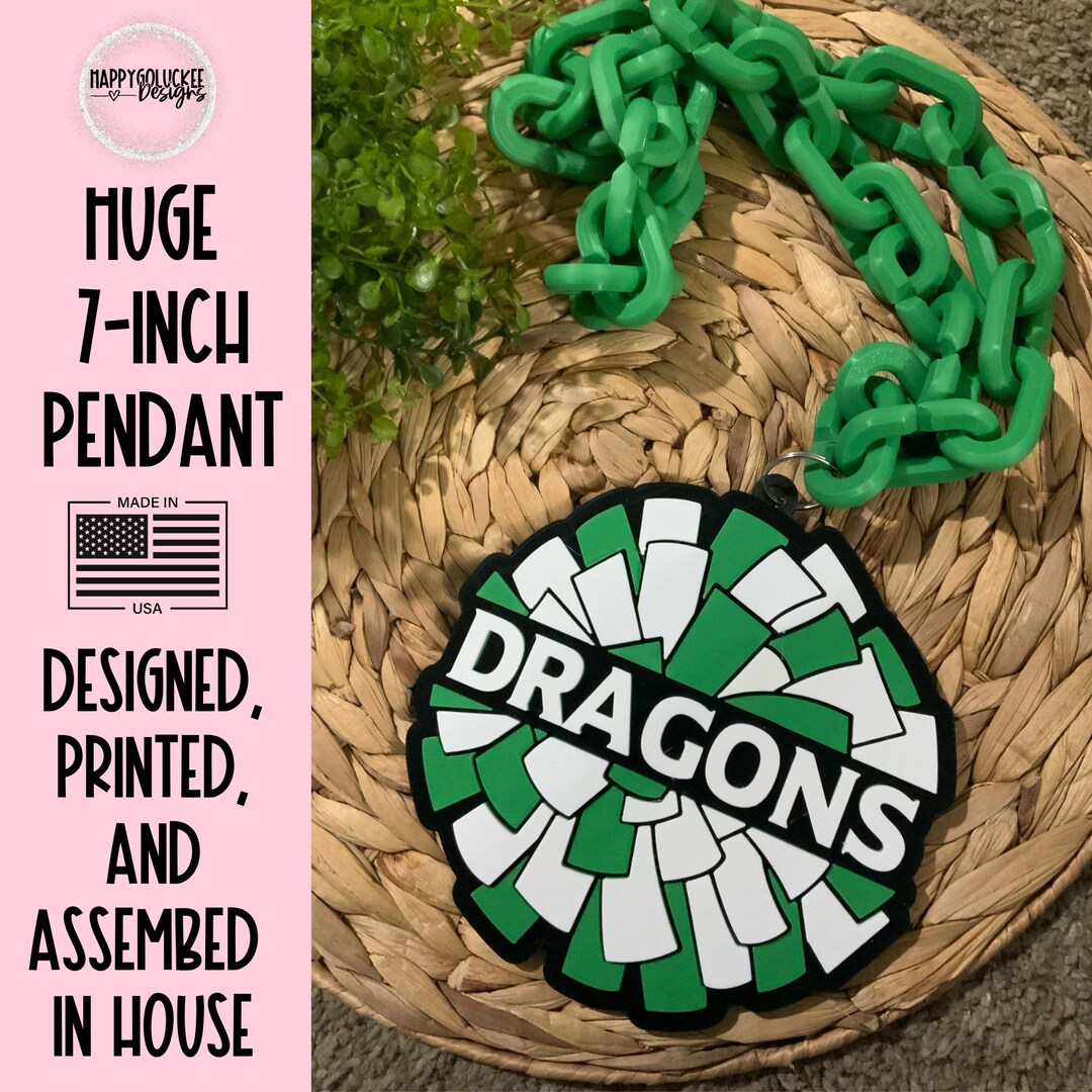 3D Printed Pom Pom Spirit Chain / Pep Rally / Team Rep / School Cheer ...