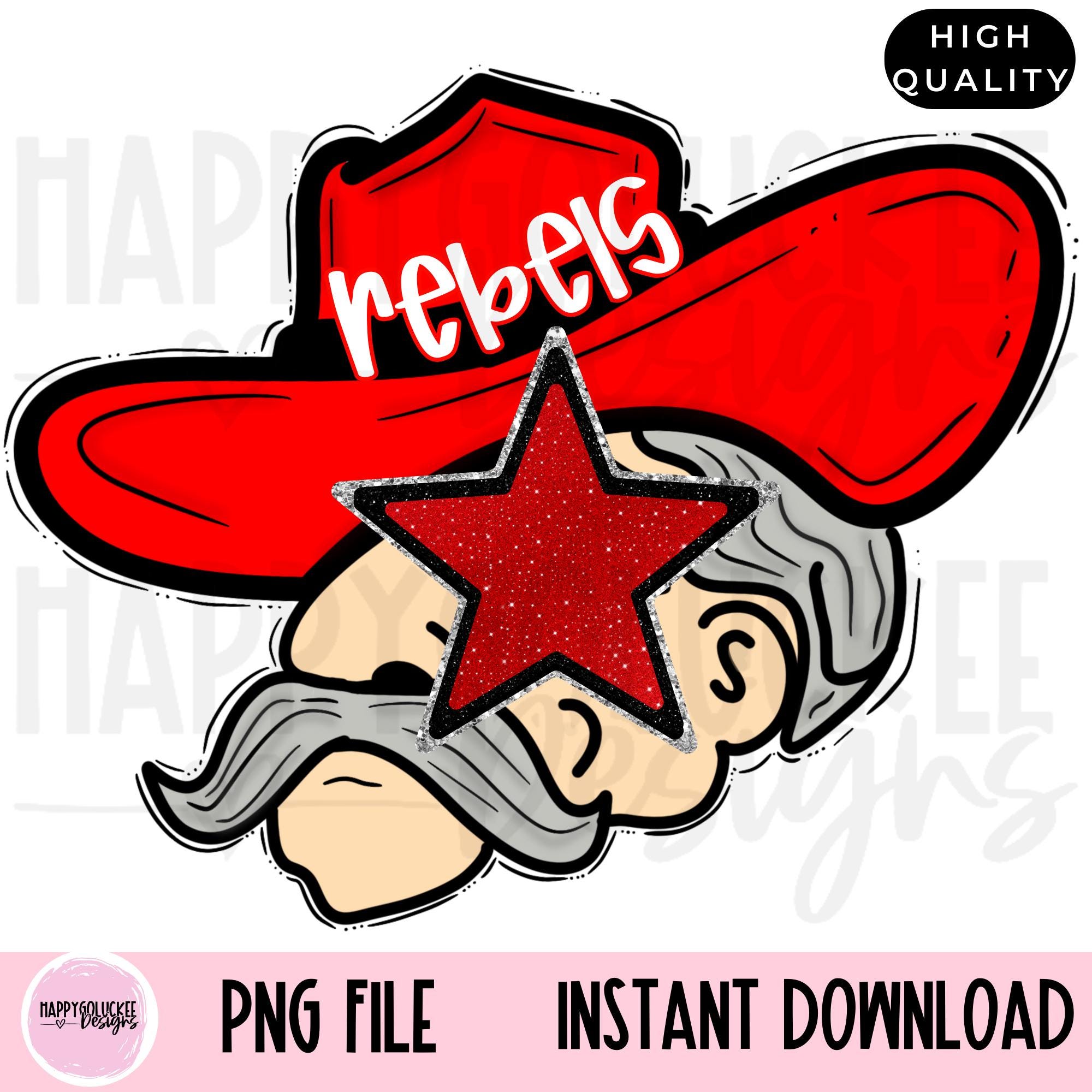 Red Rebels PNG, Colonel Mascot, Preppy Mascot Digital Download, School ...