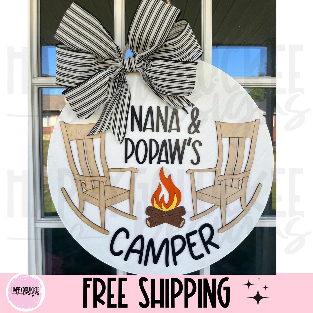 Custom Camper Door Sign, Camping, Camp Decor, RV Life, Smores Making ...