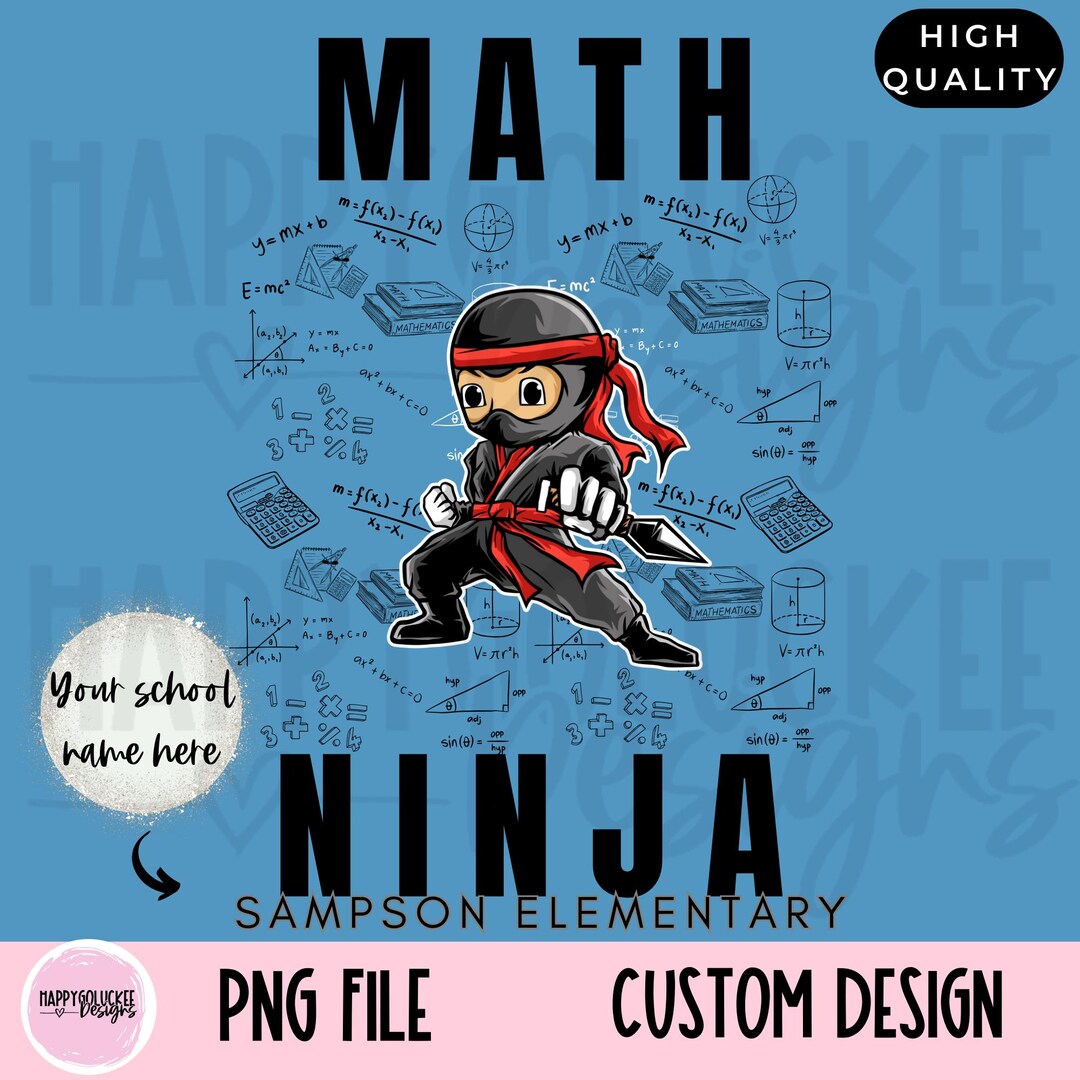 Math Ninja PNG, Math Field Day Theme, Custom School Design, Math Geek ...