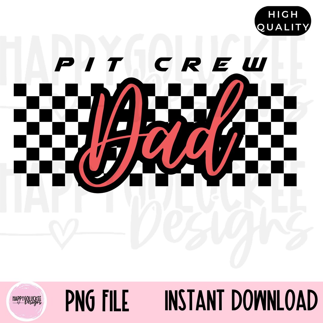 Pit Crew Dad PNG, Digital Download, Checkered, off Red and Black ...