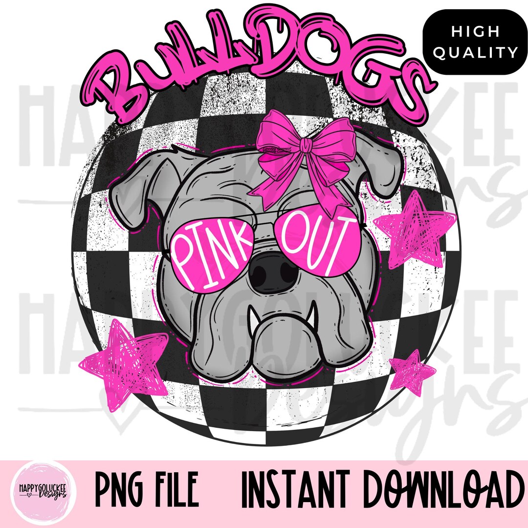 Pink OUT Bulldogs PNG, Bulldog Mascot, Girly Mascot Digital Download ...