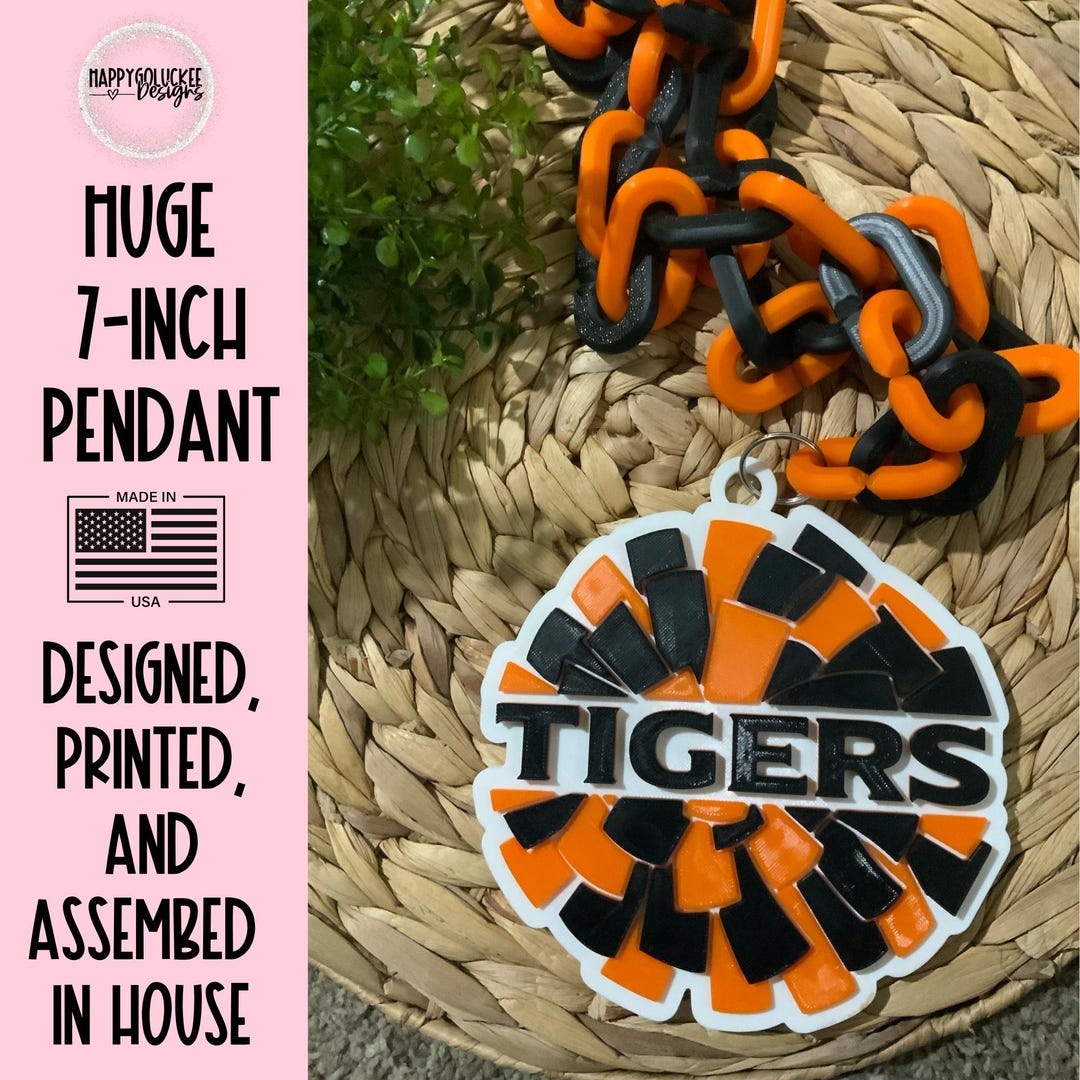 3D Printed Pom Pom Spirit Chain / Pep Rally / Team Rep School / Cheer ...