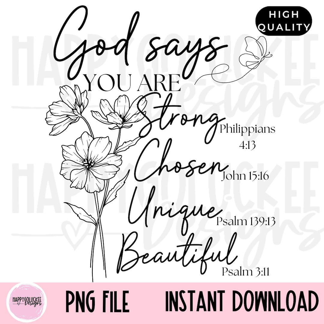 God Says You Are PNG, Digital Download, Faith Design, Christian ...