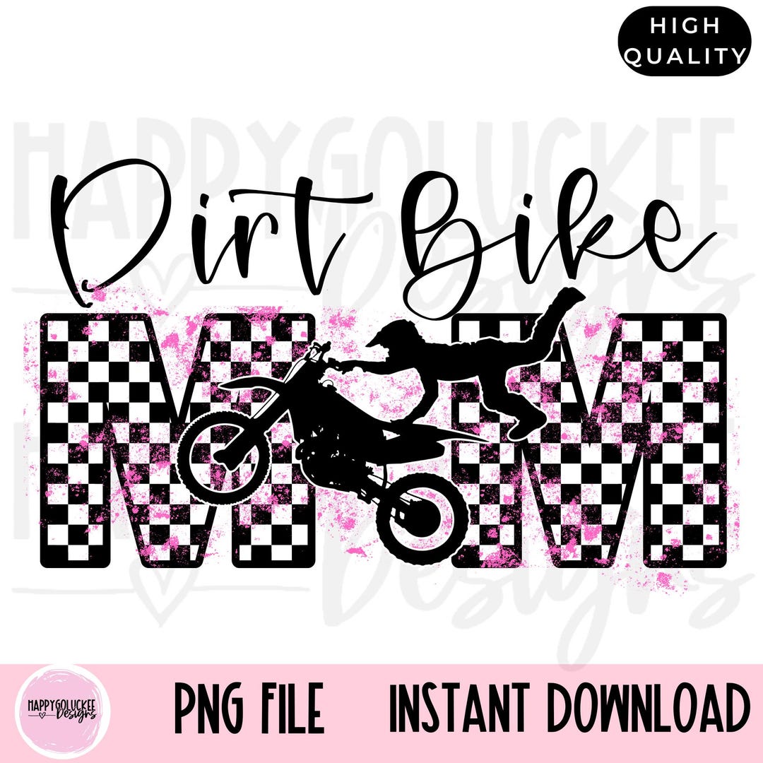 Distressed Motorcross Mom, Checkered Pattern, Motocross Mama, Dirt Bike ...