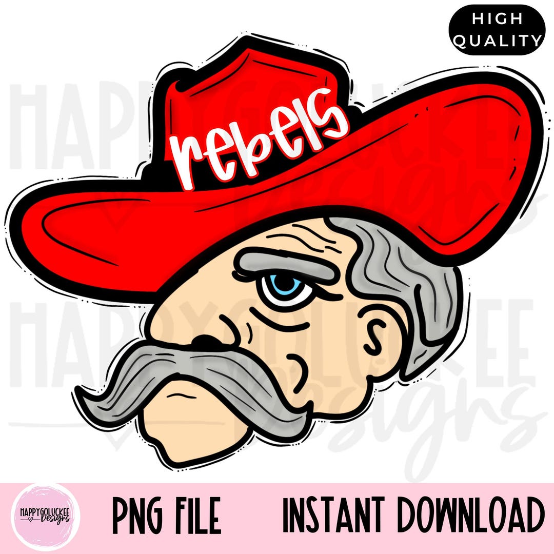 Red Rebels PNG, Colonel Mascot, Preppy Mascot Digital Download, School ...