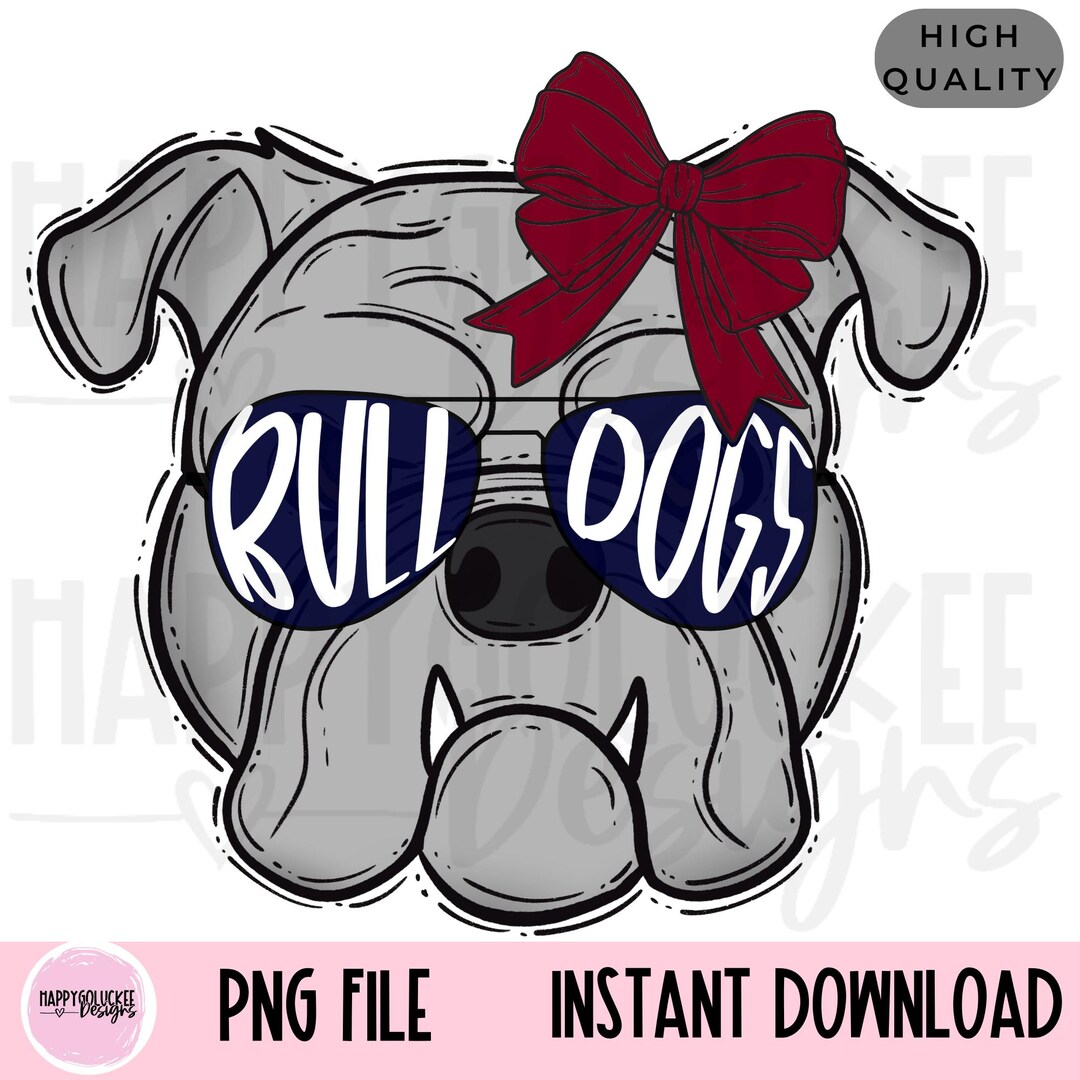 Burgundy Navy Bulldogs PNG, Bulldog Mascot, Girly Mascot Digital ...