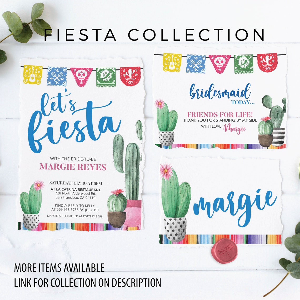 Fiesta Food Labels Mexican Fiesta Place Cards Cinco De Mayo | Etsy