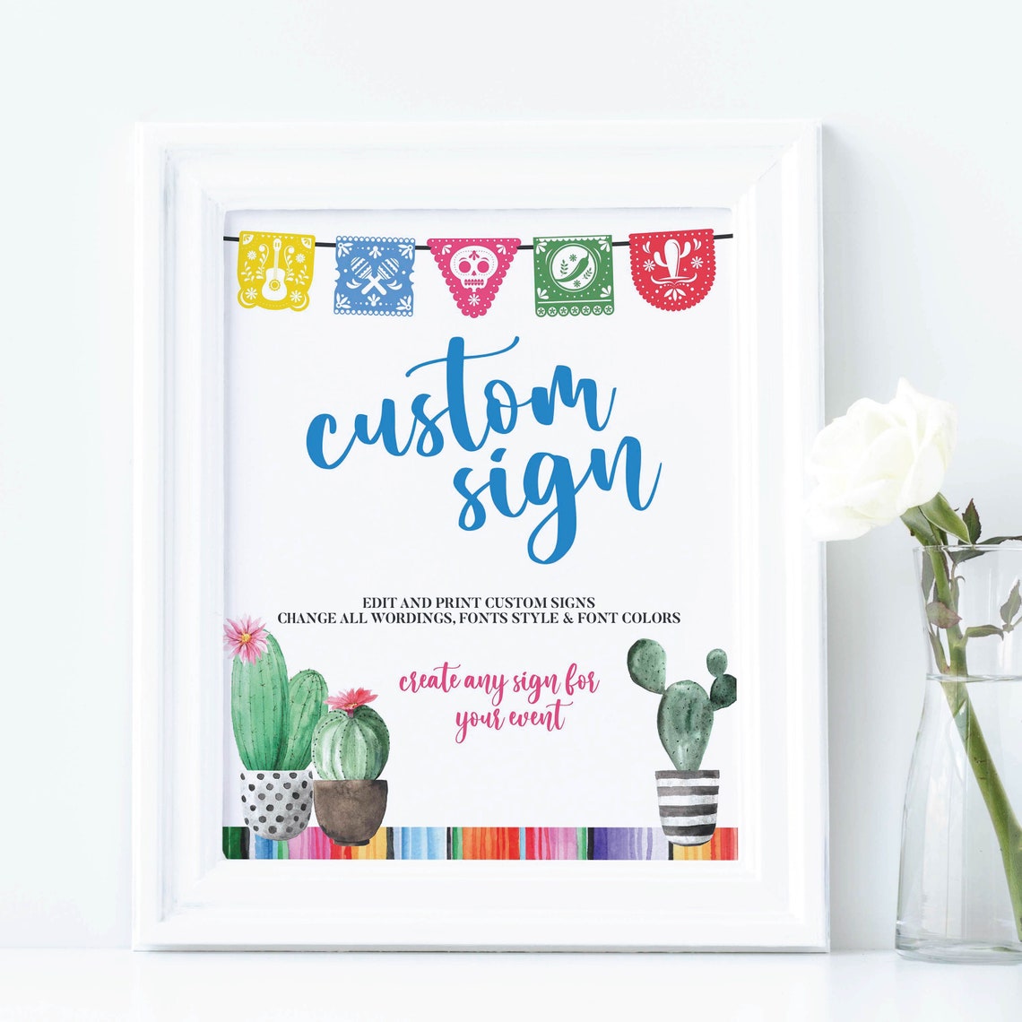 Fiesta Bridal Shower Signs, Mexican Fiesta Signs, Cinco De Mayo Custom ...