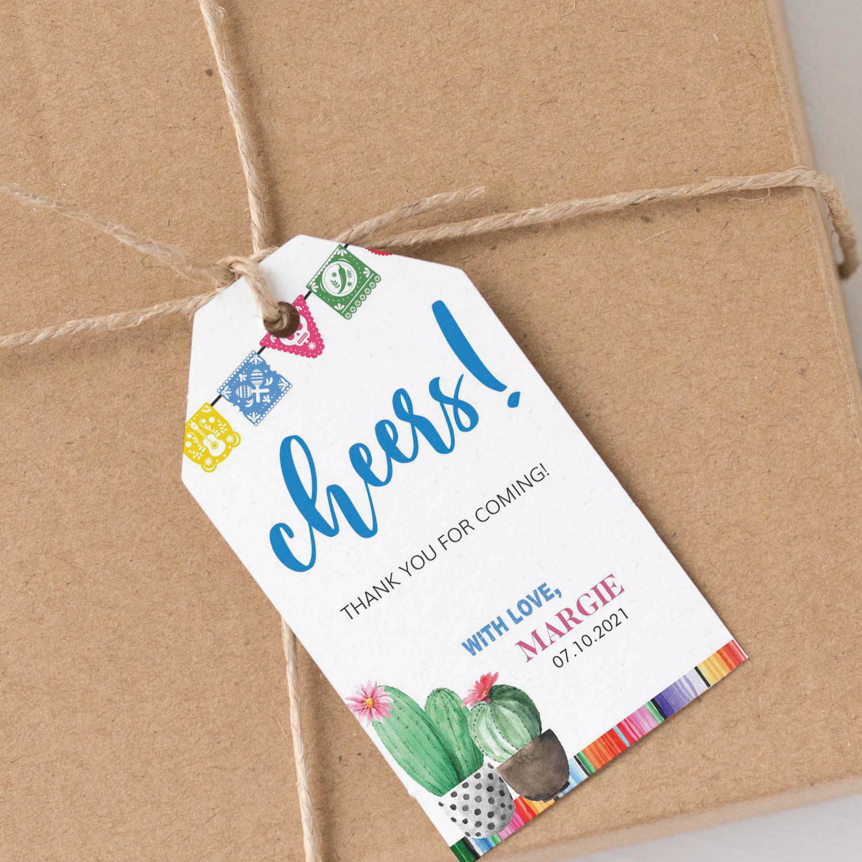 Let's Fiesta Gift Tags, Mexican Fiesta Bridal Shower, Cinco De Mayo ...