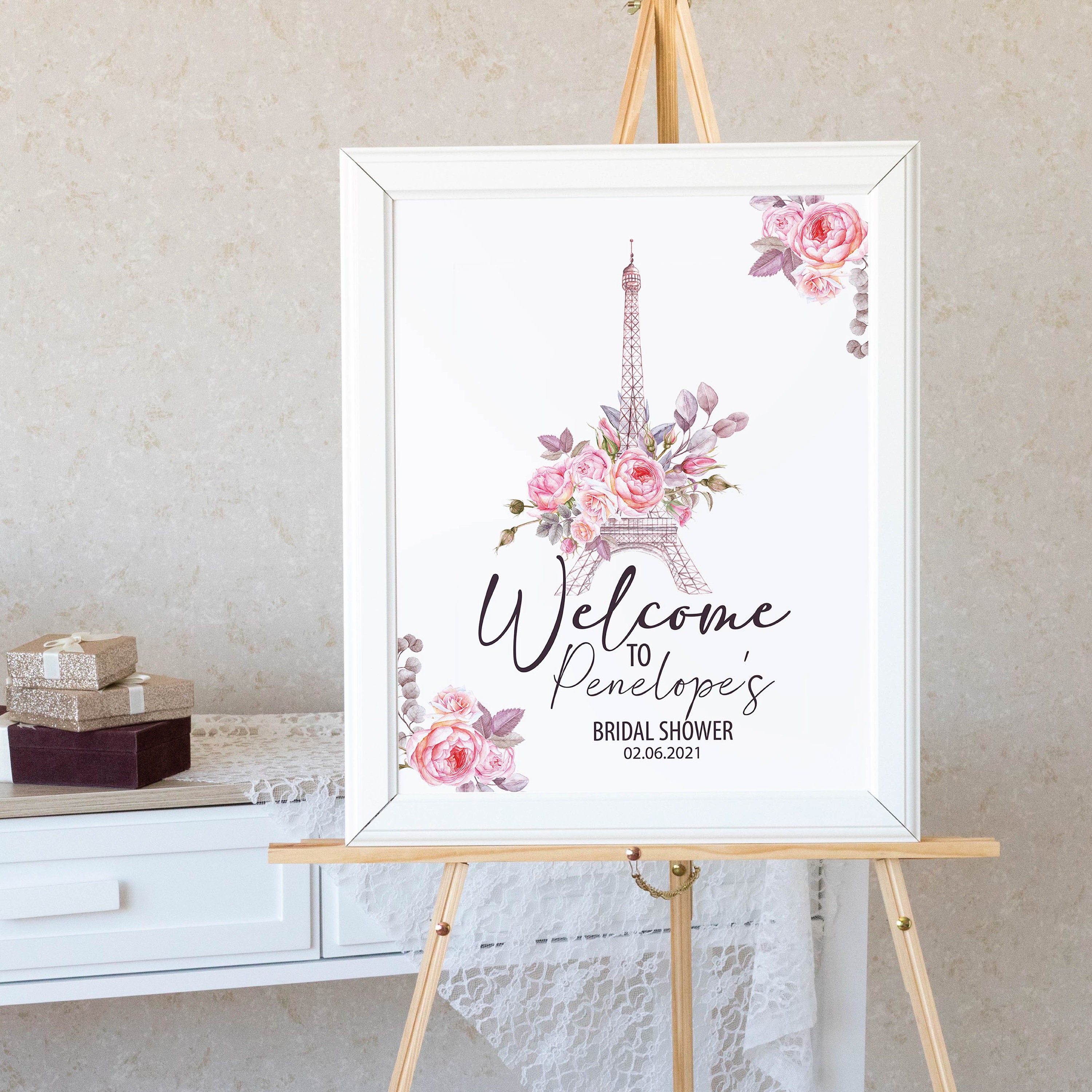 Paris Bridal Shower Signs, Rose Custom Signs, French Baby Shower ...