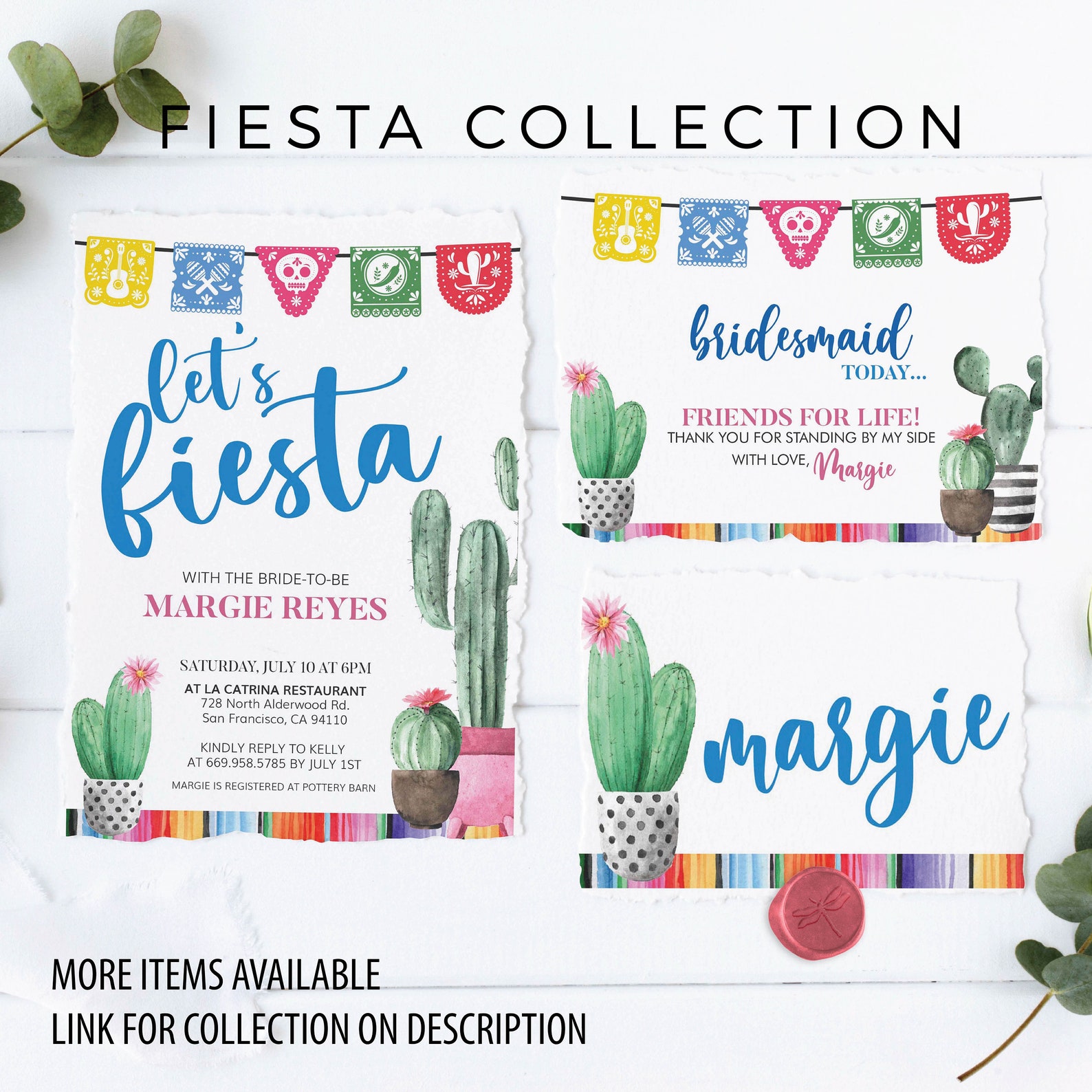 Let's Fiesta Gift Tags Mexican Fiesta Bridal Shower - Etsy