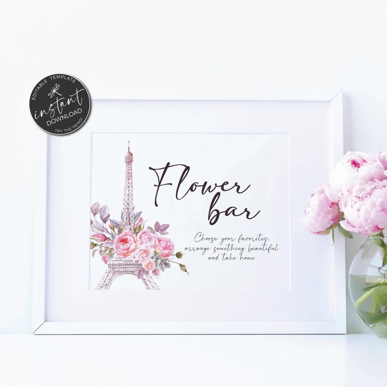 Paris Bridal Shower Signs, Rose Custom Signs, French Baby Shower ...