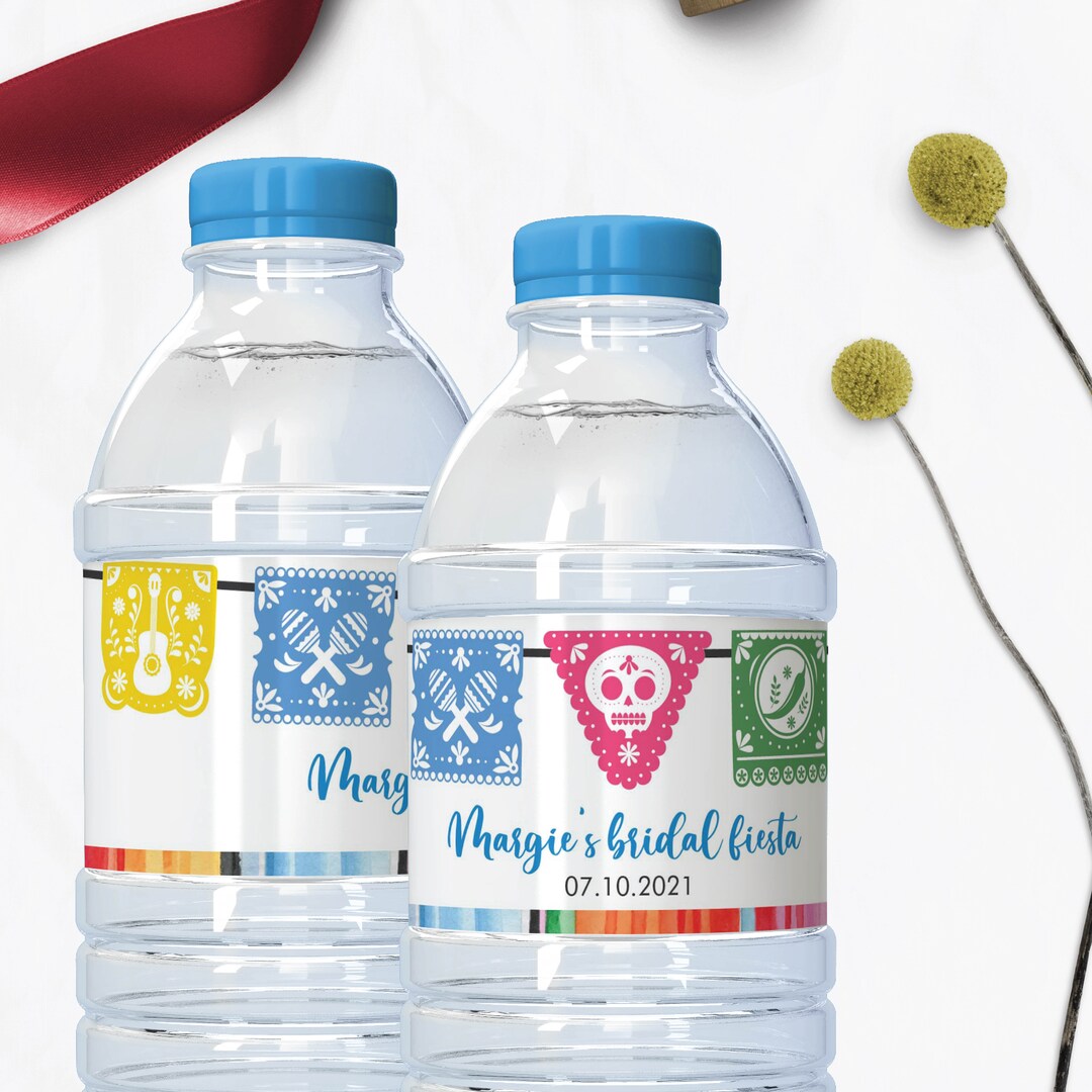 Mexican Water Bottle Labels, Fiesta Party Favors, Mexican Party Favors ...