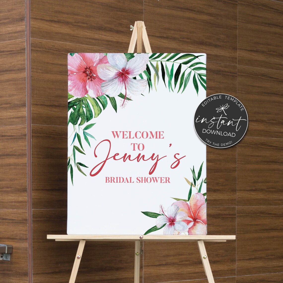 Pink Tropical Flowers Signs Aloha Summer Tropical Welcome | Etsy