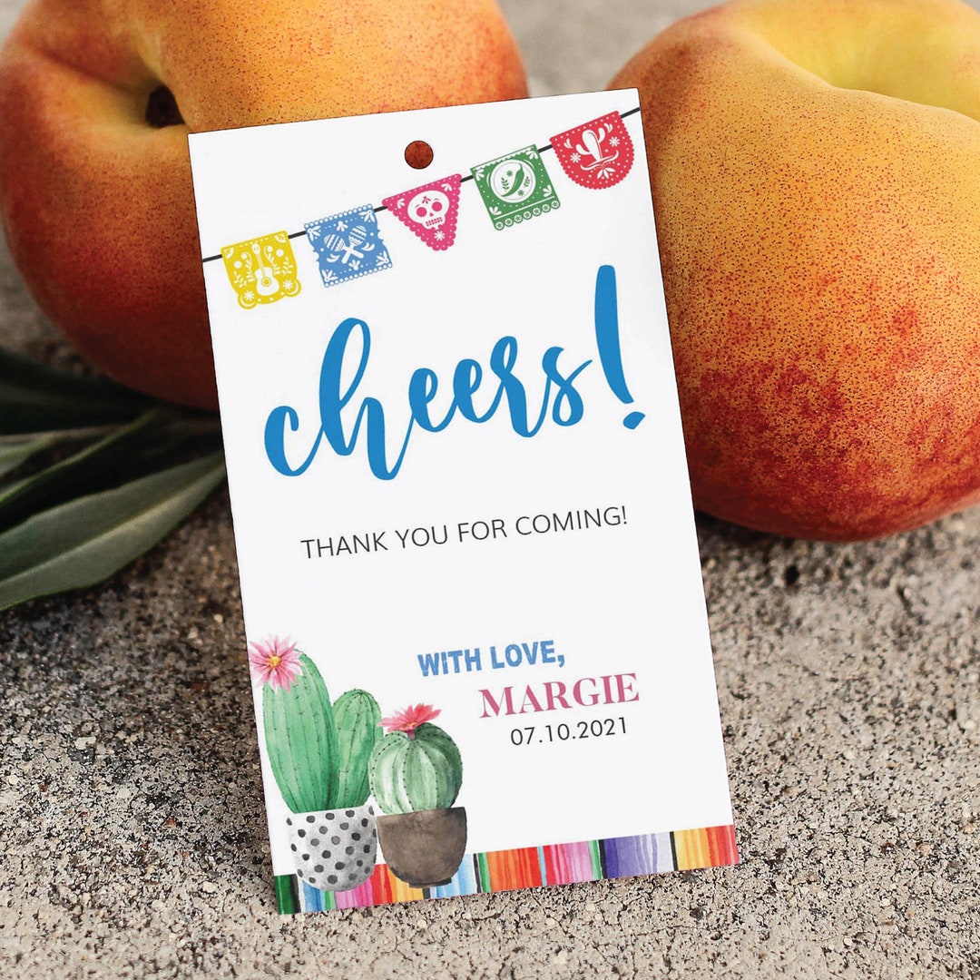 Let's Fiesta Gift Tags, Mexican Fiesta Bridal Shower, Cinco De Mayo ...