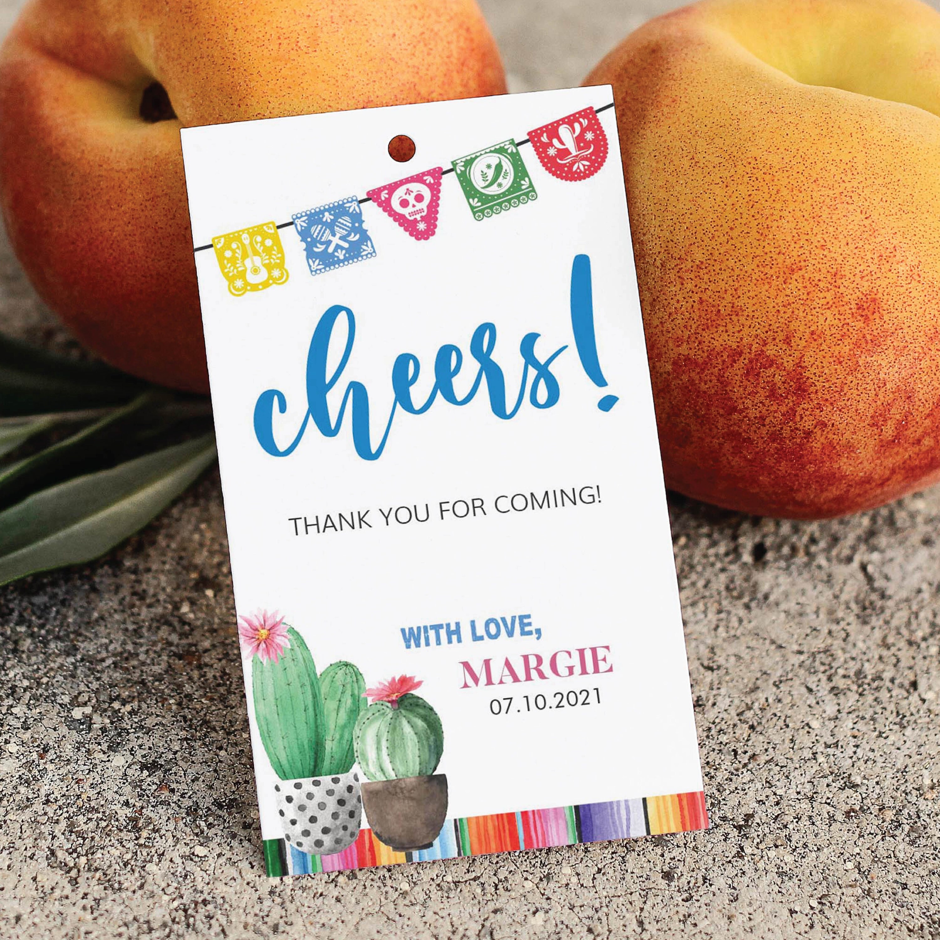 Let's Fiesta Gift Tags, Mexican Fiesta Bridal Shower, Cinco De Mayo ...