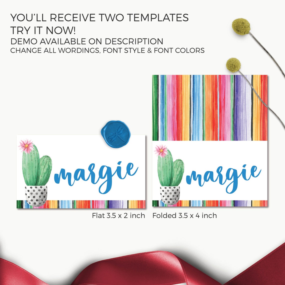 Fiesta Food Labels Mexican Fiesta Place Cards Cinco De Mayo - Etsy