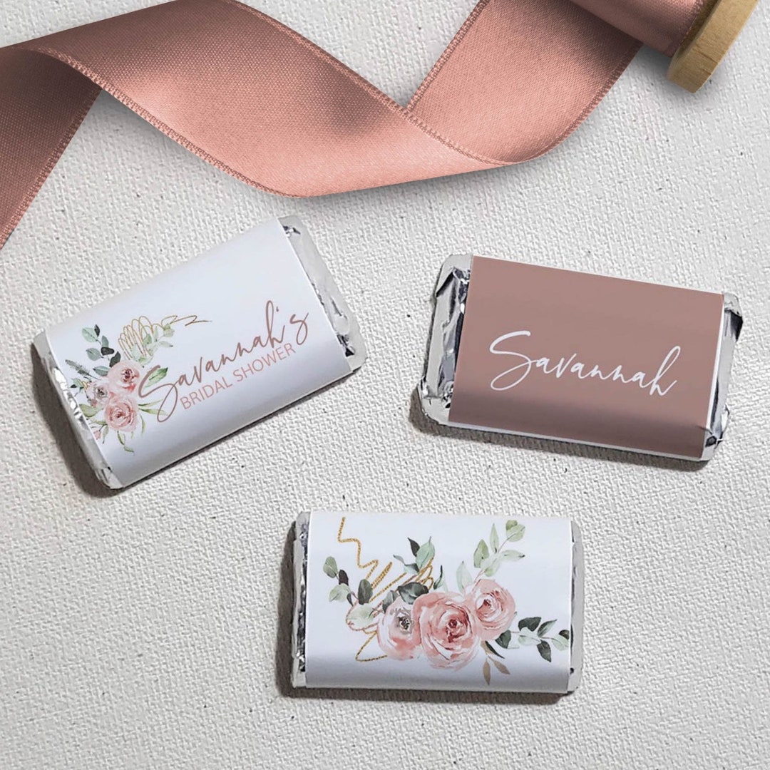Editable Floral Hershey's Miniature Chocolate Wrapper - Printable ...