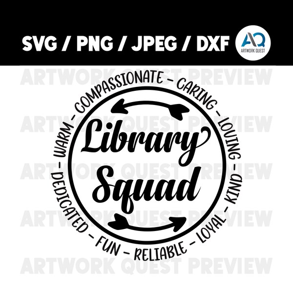Library Squad Svg - Etsy