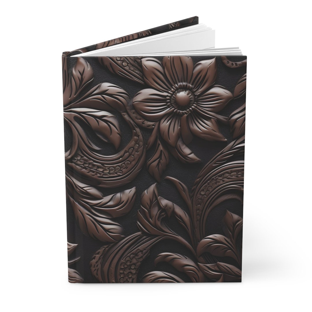 Leather Look PRINTED Journal, Wooden Look, Hard Cover Journal ...