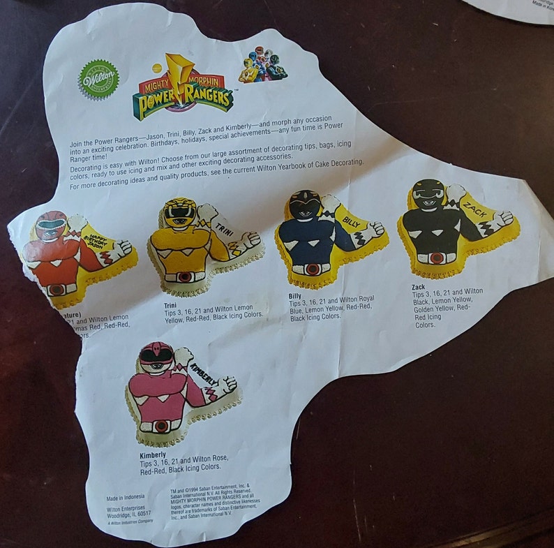Vintage WILTON (1994) Mighty Morphin Power Rangers Cake Pan. - Etsy