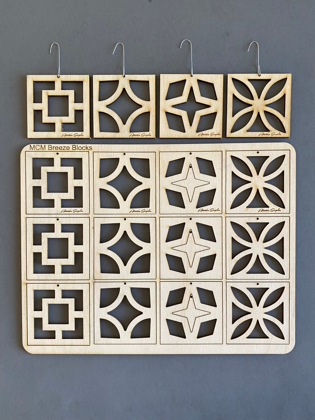 MCM Breeze Blocks Mid Century Atomic Decor Ornament Set - Etsy
