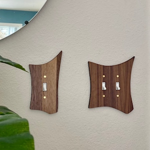 Arbor Walnut Wood Light Switch Covers Mid Century Modern Wall Plate MCM ...
