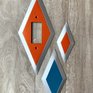 Diamundo Painted Deluxe Atomic Mid Century Diamond Light Switch Outlet ...