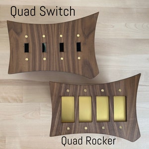 Arbor Walnut Wood Light Switch Covers Mid Century Modern Wall Plate MCM ...